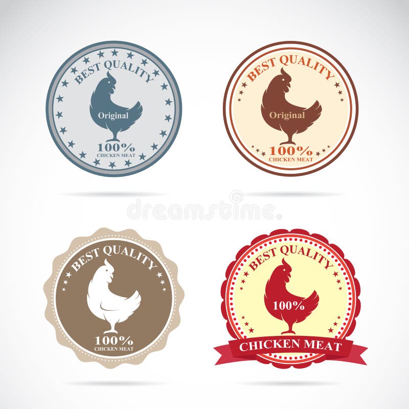 Set of Vector an Chicken Label Stock Vector - Illustration of black ...