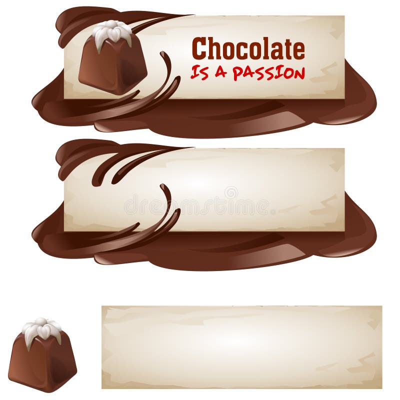 Set of Vector Chocolate Banners. Stock Vector - Illustration of offer ...