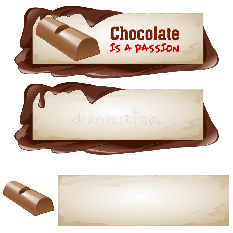 Set of Vector Chocolate Banners. Stock Vector - Illustration of label ...