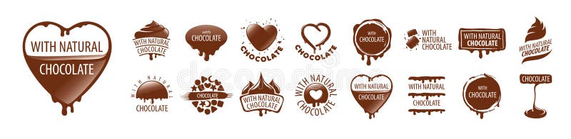 A Set of Vector Chocolate Logos on a White Background Stock Vector ...
