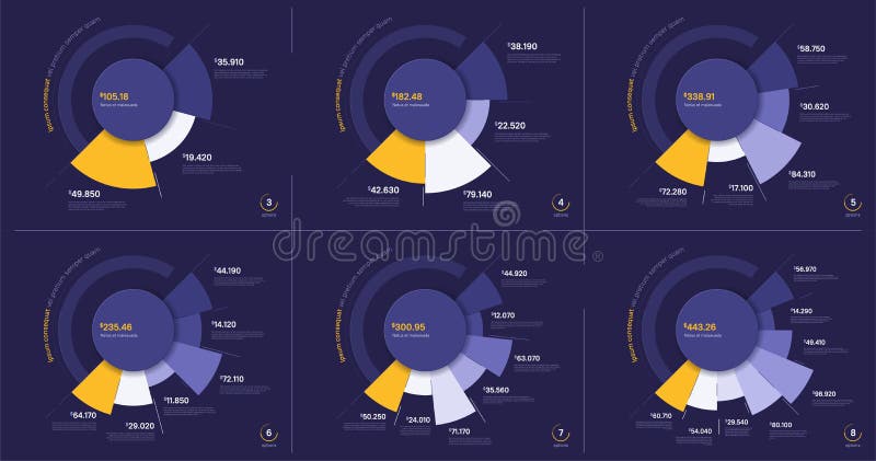 Set of Vector Circle Chart Designs, Modern Templates for Creating ...