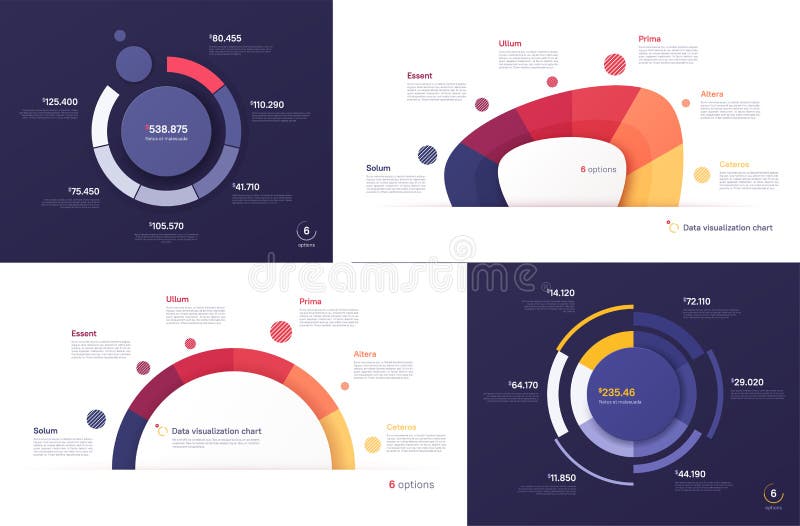 Set of Vector Circle Chart Designs, Modern Templates for Creating ...