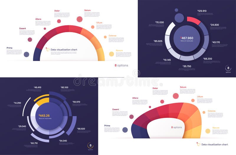 Set of Vector Circle Chart Designs, Modern Templates for Creating ...