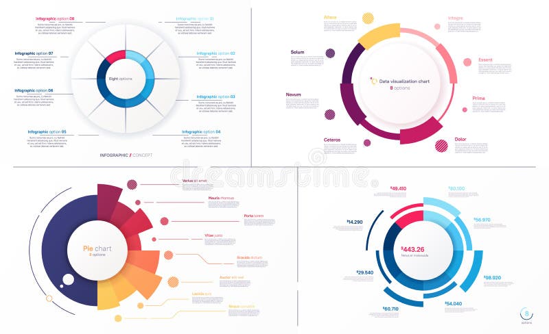 Set of Vector Circle Chart Designs, Modern Templates for Creating ...