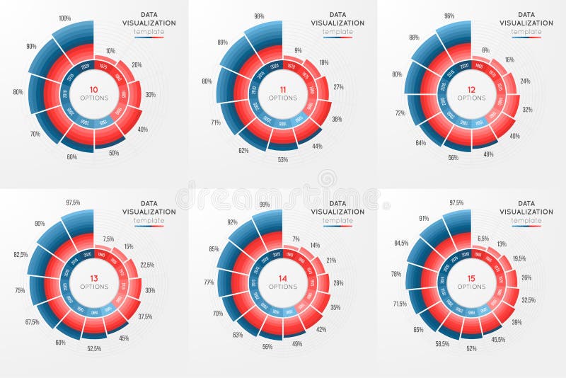 Set of Vector Circle Chart Infographic Template for Data Visualization ...