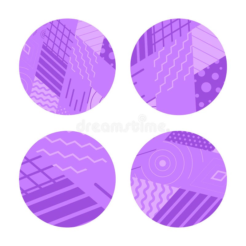 Set of Vector Circles Decorated with a Geometric Pattern. Round Shape ...