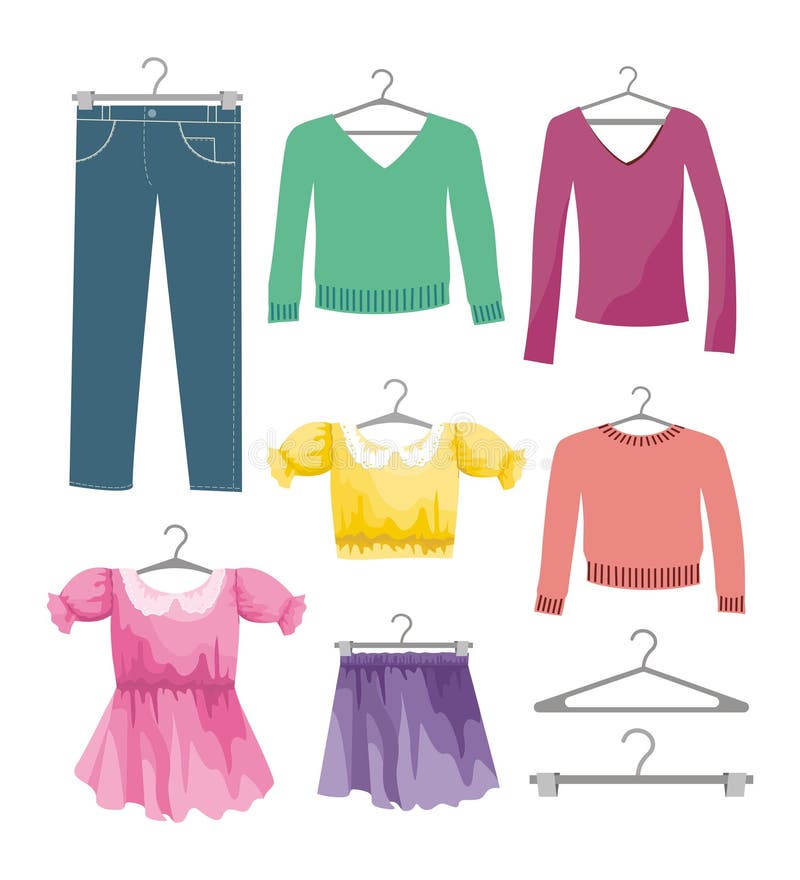 Set of vector clothes stock vector. Illustration of scarf - 32487203