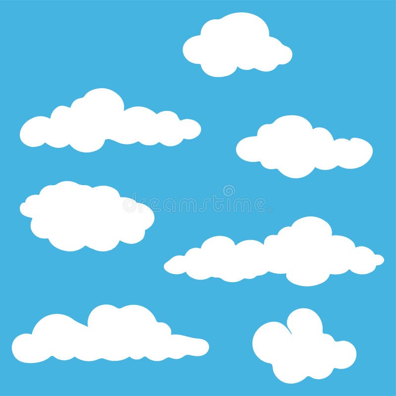 Set of vector Cloud Icons stock illustration. Illustration of ...