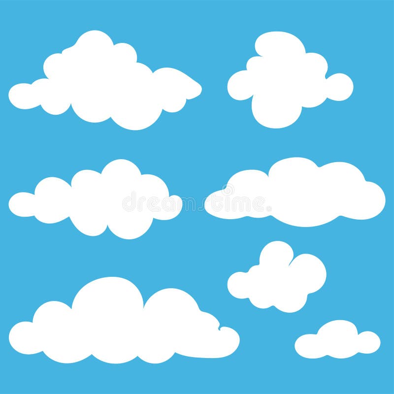 Set of vector Cloud Icons stock illustration. Illustration of element ...