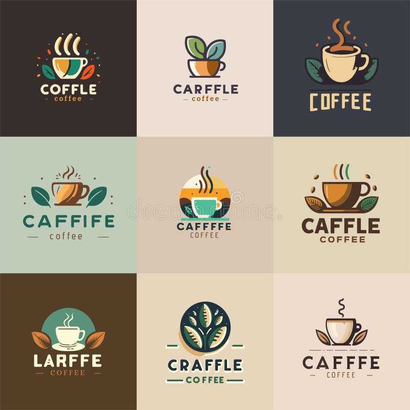 Set of Vector Coffee Logo Branding Illustration Collection Premium ...