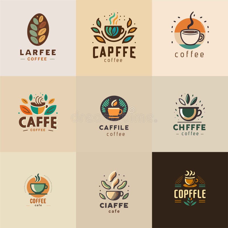 Set of Vector Coffee Logo Branding Illustration Collection Premium ...