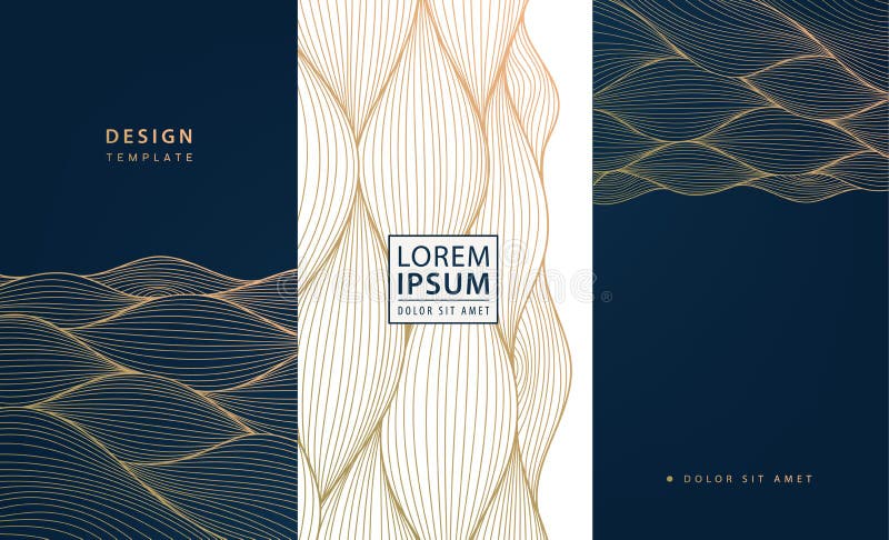 Set of Vector Collection Wavy Line Design Elements Labels, Frames ...