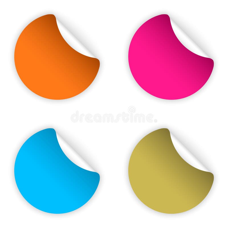 Set of Vector Color Blank Bent Stickers Stock Vector - Illustration of ...