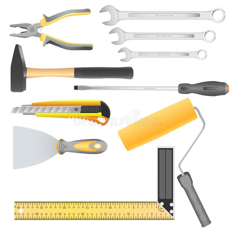 Set Vector Colored Finishing Tools Stock Illustrations – 13 Set Vector ...