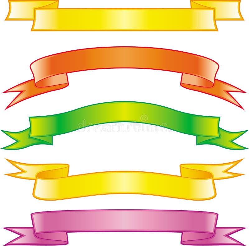 Set of Vector Colored Ribbons Stock Vector - Illustration of insignia ...
