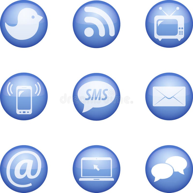 Set of Vector Communication Icon Stock Vector - Illustration of icon ...