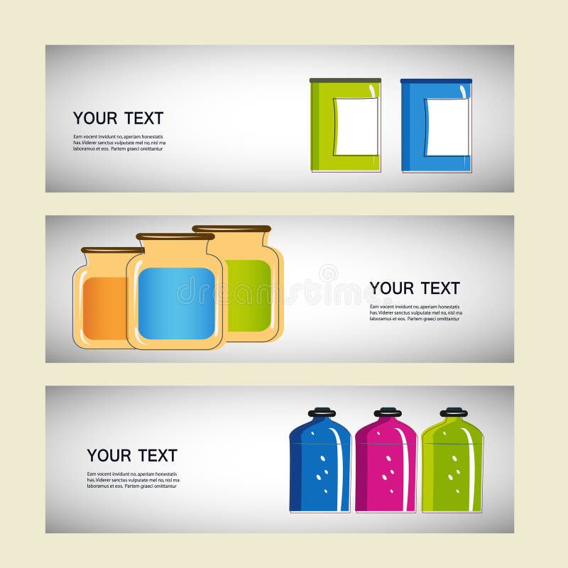 Set of Vector Containers for Food Preservation Stock Vector ...