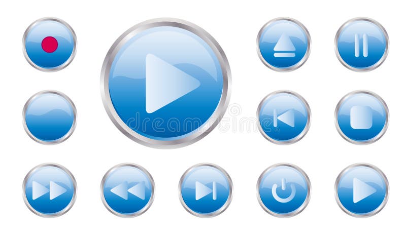 Set of Vector Control Button Stock Vector - Illustration of graphic ...