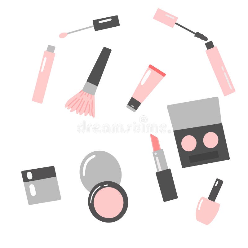 A Set of Vector Cosmetics in a Flat Style. Vector Clipart Cosmetics ...