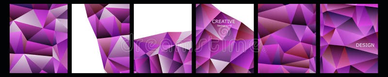 Set of Vector Cover Notebook Design. Abstract Rainbow Minimal Triangles ...