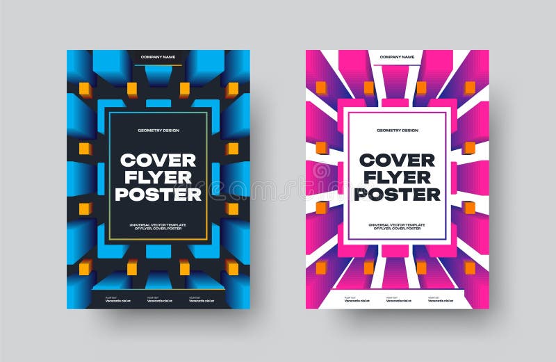 Set of Vector Covers with Blue, Pink Dynamic Frame, Gradient Design ...