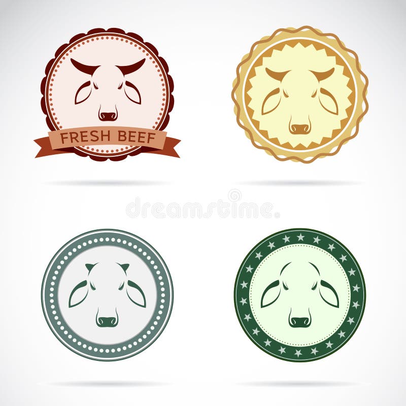Set of vector cow label stock vector. Illustration of face - 44457786