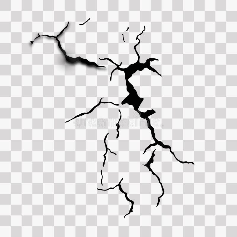 Set of Vector Cracks Isolated on Transparent Background Stock Vector ...