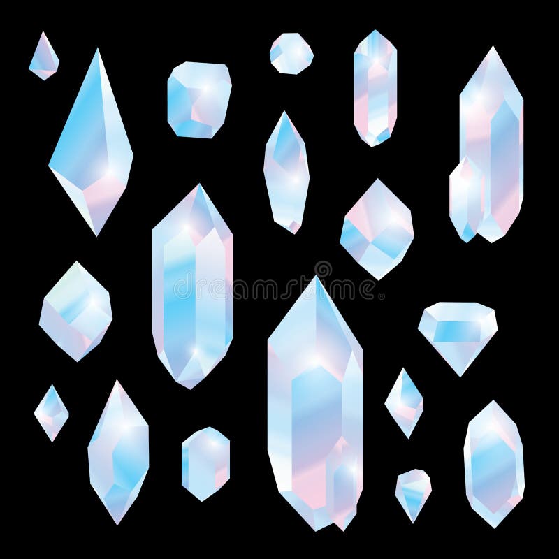 Set of Vector Crystal Shapes Stock Vector - Illustration of black ... Set of Vector Crystal Shapes Stock Vector - Illustration of black ...