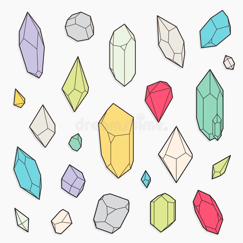 Set of Vector Crystal Shapes Stock Vector - Illustration of isolated ...