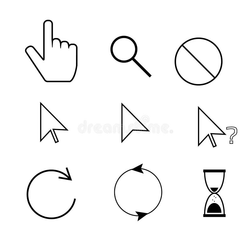 3d Cursors Set. Pixel Mouse Stock Vector - Illustration of graphic ...