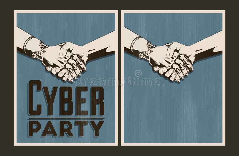 Set of Vector Cyber Party Posters Stock Vector - Illustration of ...