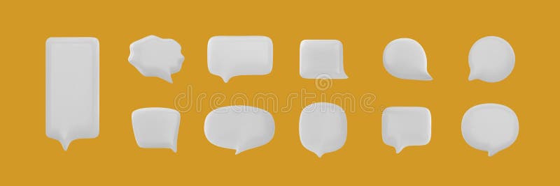 Vector Set of 3D Dialog Boxes for Communication on Isolated Background ...