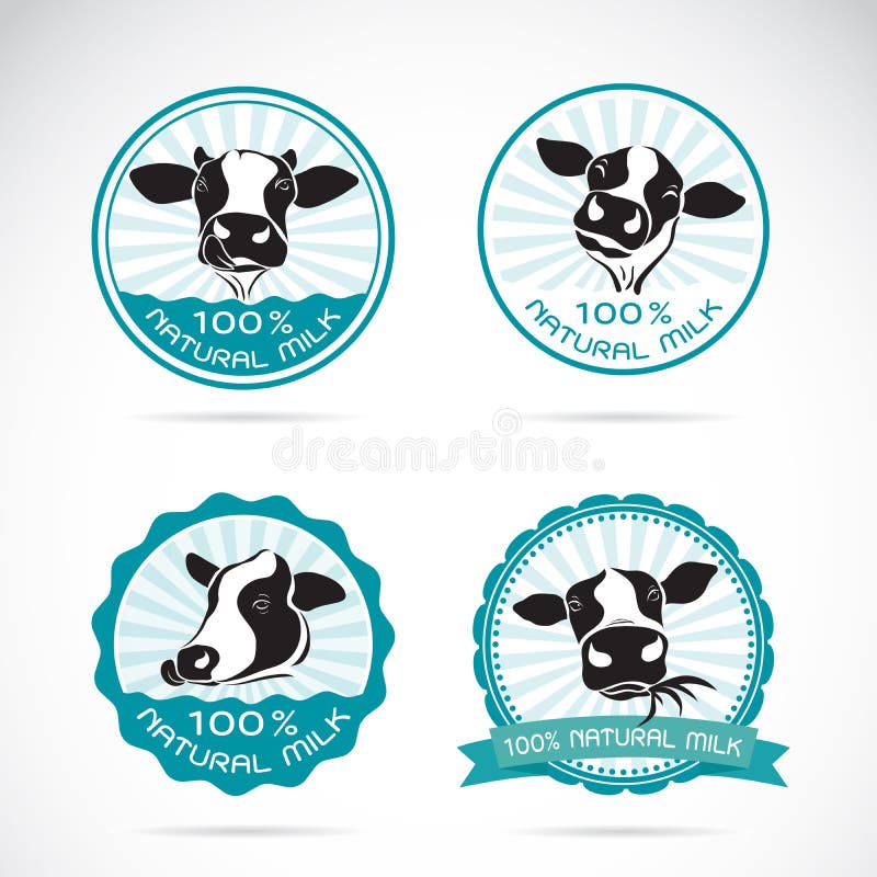 Vector of Two Cows Head Design on a White Background. Animals Farm ...