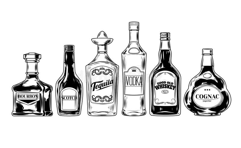 Set Vector De Sticle Pentru Alcool Stock Vector - Ilustrare din ...