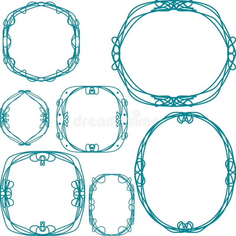 Set of Vector Decorative Round Frames Stock Vector - Illustration of ...