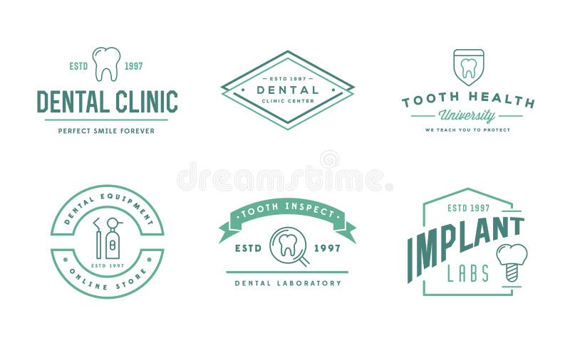 Set of Vector Dental Signs. Template Illustration Stock Vector ...