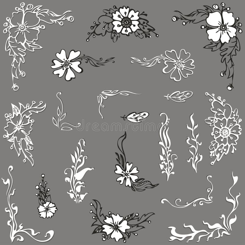 Set of Vector Design of Flowers Stock Vector - Illustration of design ...