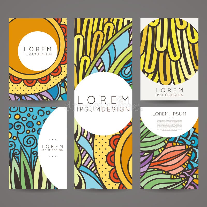 Set of Vector Design Templates. Brochures in Random Colorful Style ...