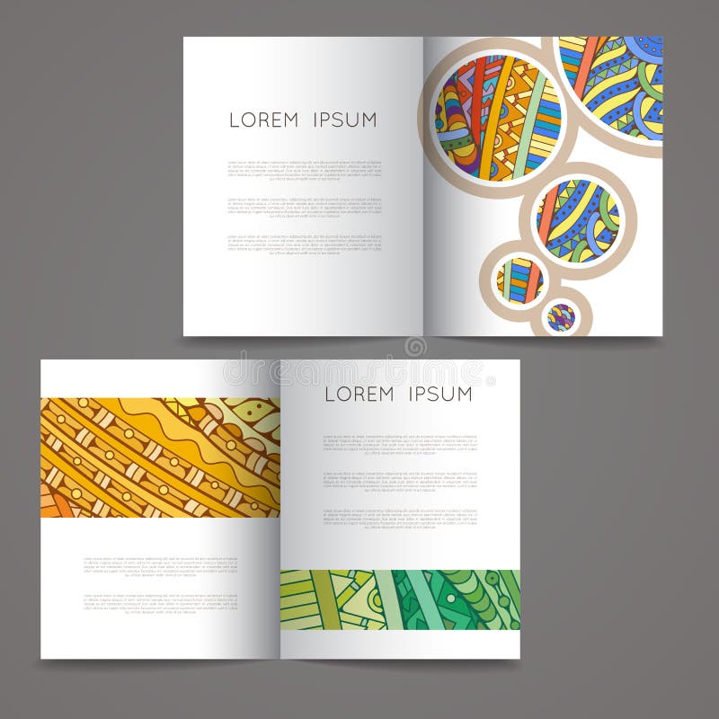 Set of Vector Design Templates. Brochures in Random Colorful Style ...