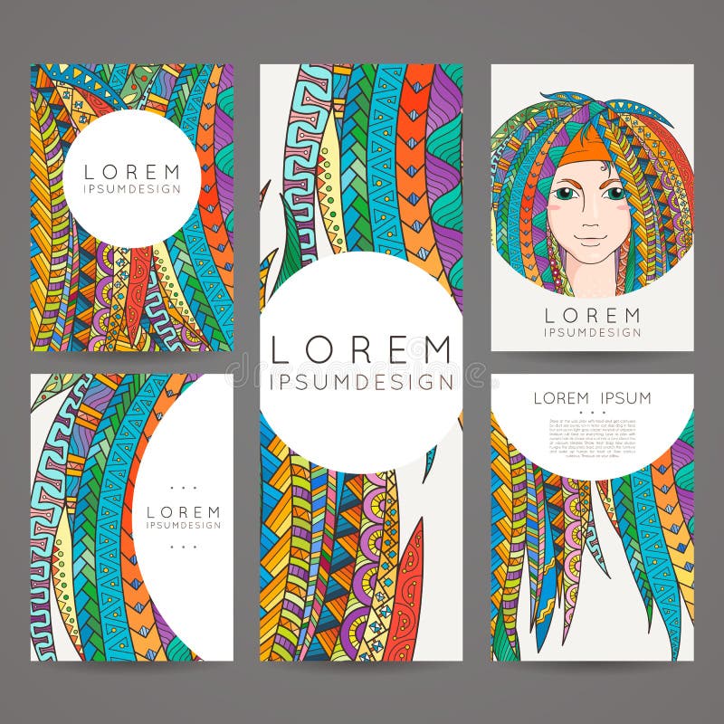 Set of Vector Design Templates. Brochures in Random Colorful Style ...