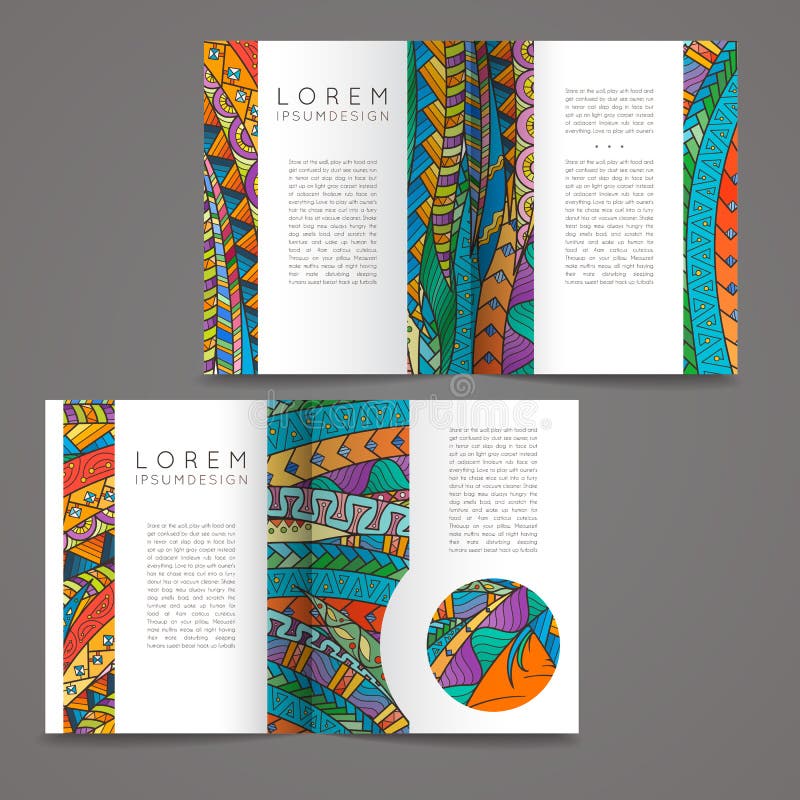 Set of Vector Design Templates. Brochures in Random Colorful Style ...