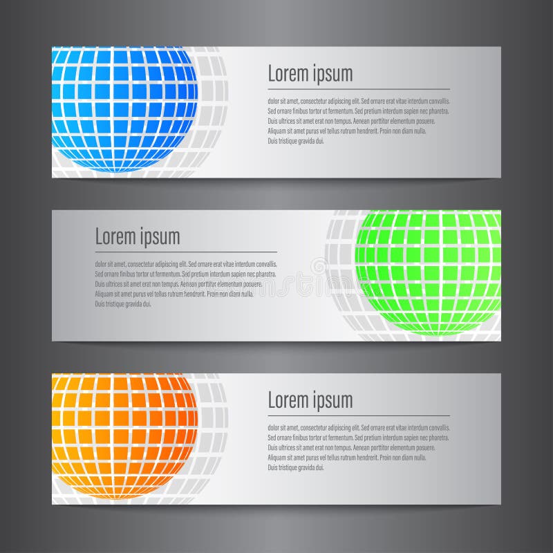 Set of Vector Design World Banner Template Stock Vector - Illustration ...