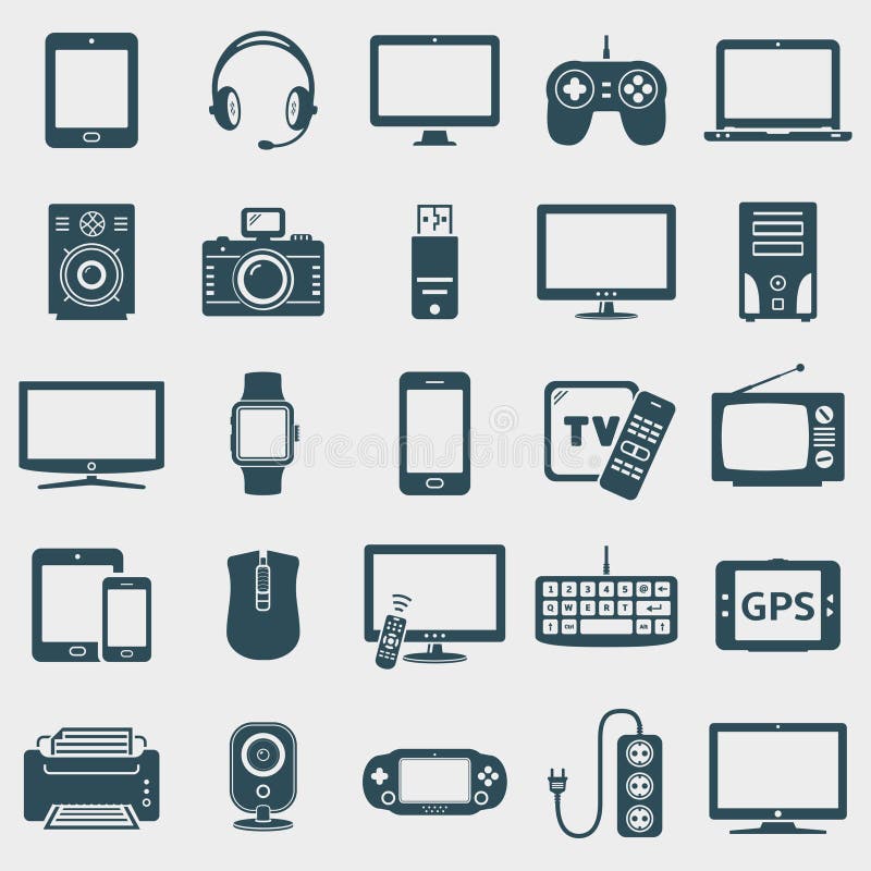 Set of Vector Devices Icons Stock Vector - Illustration of icon, camera ...
