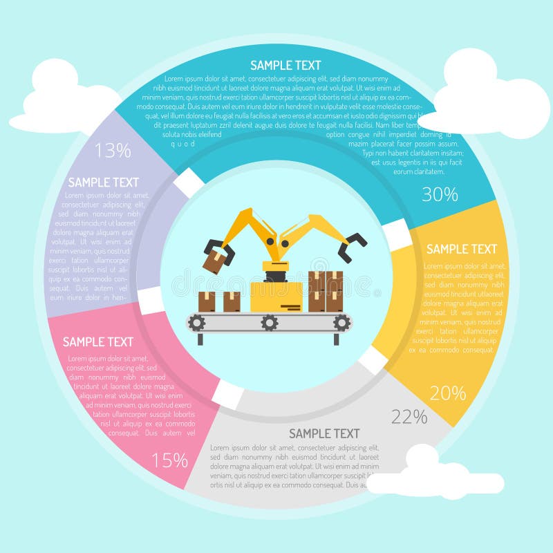 Factory Infographic stock vector. Illustration of banner - 121542771