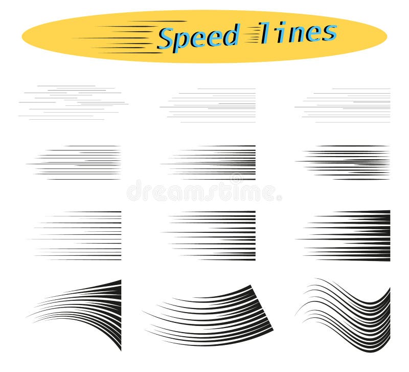 Set of Vector Different Options of Simple Horizontal Lines of Speed ...