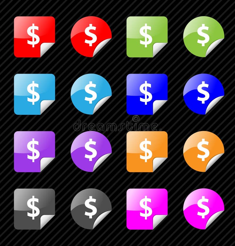 Cartoon set of money stock vector. Illustration of commerce - 19341273