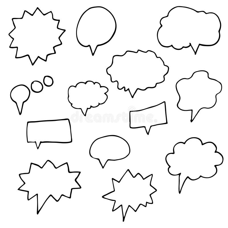 Set of Vector Doodle Drawing Abstract Symbols Stock Vector ...