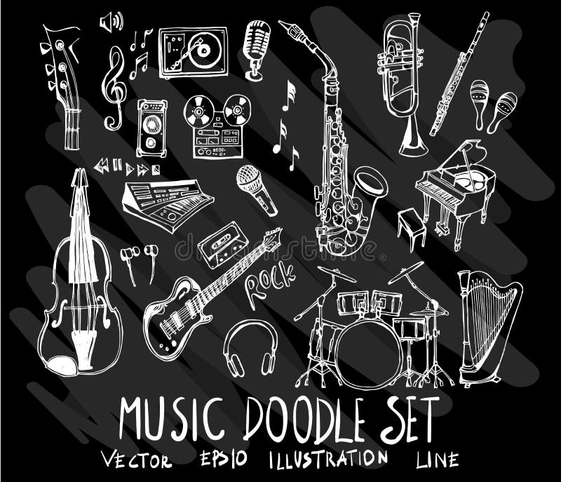Vintage Music Drawing Stock Illustrations – 22,313 Vintage Music ...