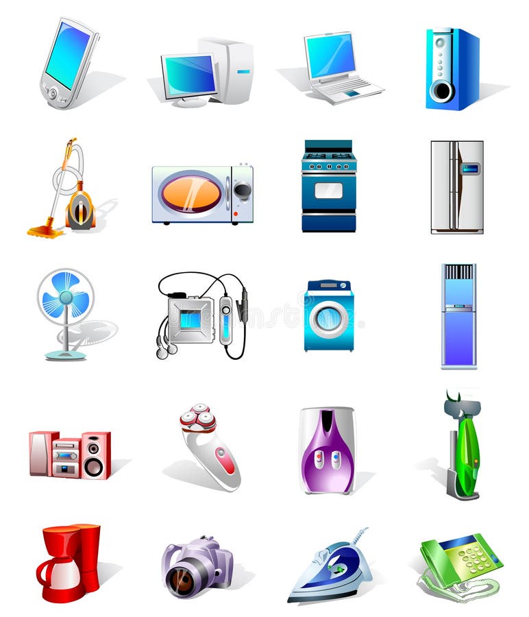 Vector Electronic Equipment Icon Set Stock Vector - Illustration of ...