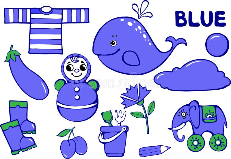 Set of Vector Elements in Blue for the Game. Stock Vector ...